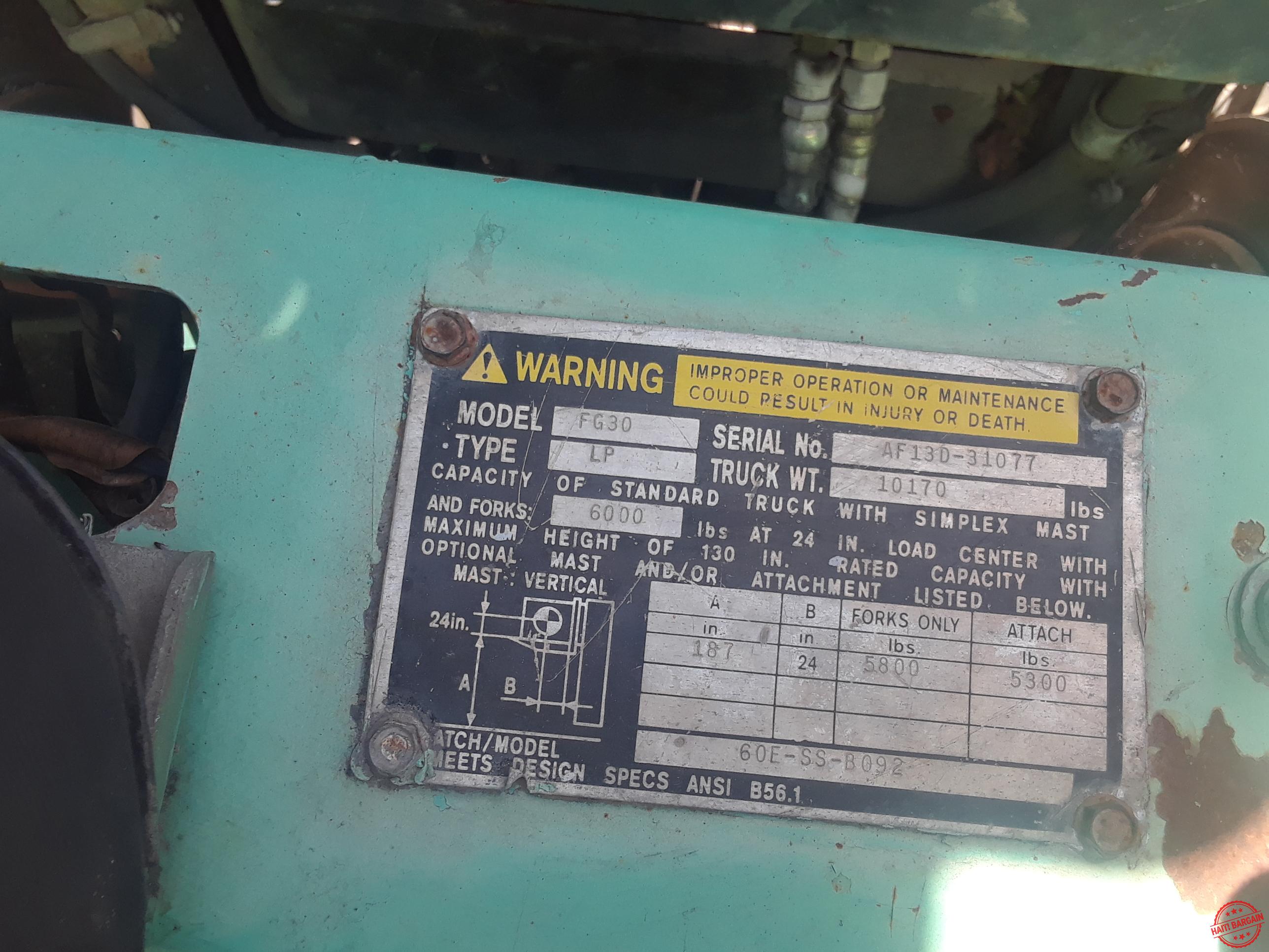 Heavy Equipments - MITSUBISHI FG30 FORKLIFT